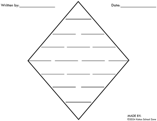 Blank Diamante Poem Template - Printable | Teaching Resources