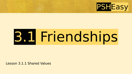 3.1.1 Shared Values Lesson Pack | Teaching Resources