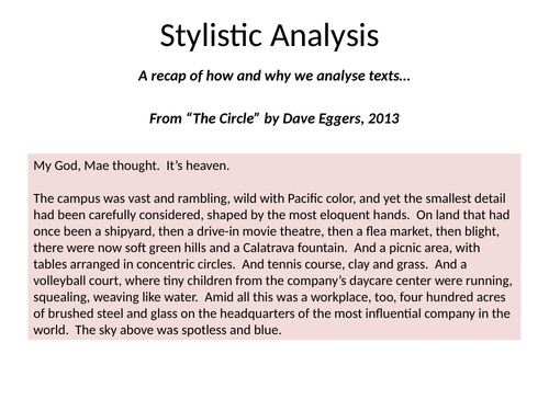 Unseen Prose Mini Extract Analysis | Teaching Resources