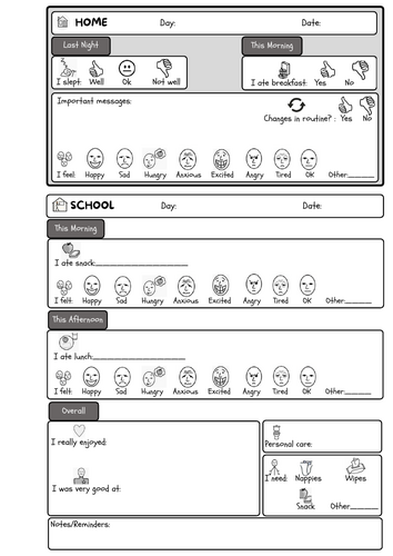 Home - School communication diary template | Teaching Resources