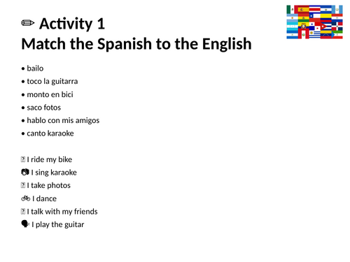 Viva 1 - Module 2 - ¿Cantas karaoke? | Teaching Resources