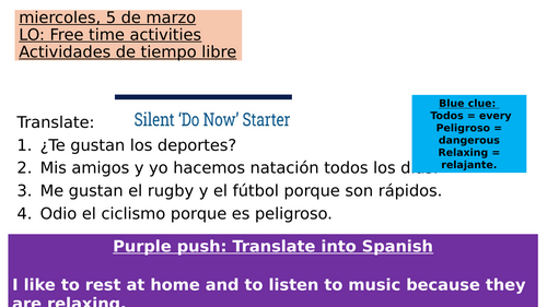 KS3 Spanish free time bundle of lessons | Teaching Resources