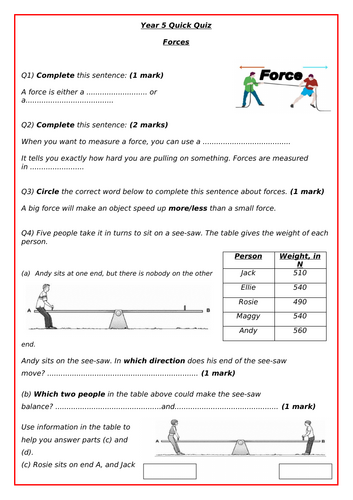 Science Y5 End of Unit Assessment Bundle | Teaching Resources