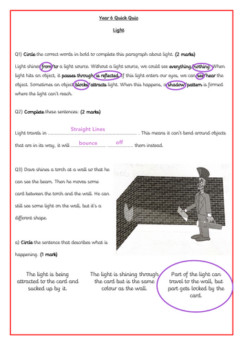 Science Y6 End of Unit Assessment Bundle | Teaching Resources