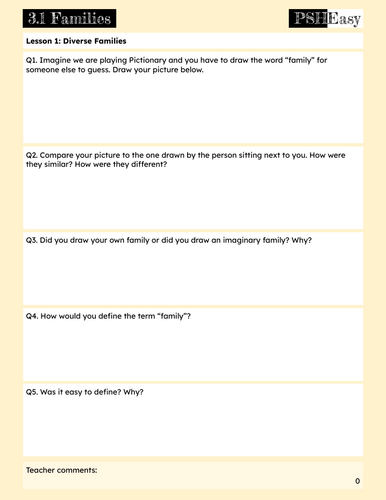 3.3.1 Diverse Families Lesson Pack | Teaching Resources