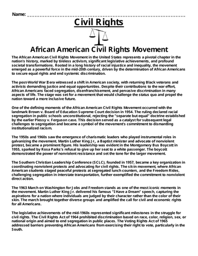 Civil Rights: African American Civil Rights Movement “Article ...