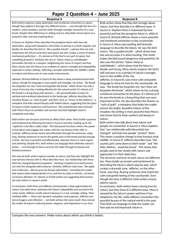 AQA Language Paper 2 Model Answers June 2022- June 2025 | Teaching ...