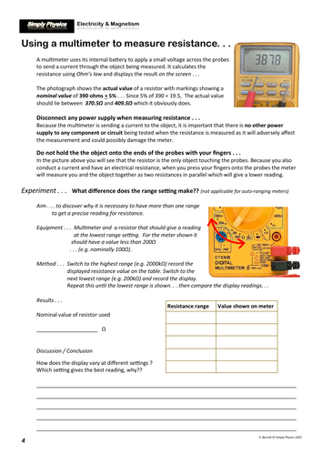 Using a Multimeter | Teaching Resources