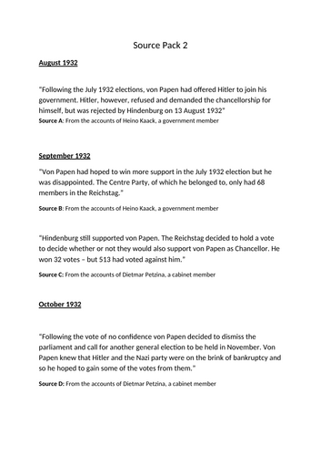 IB DP History Paper 2 Topic 10: Authoritarian States Hitler - complete ...