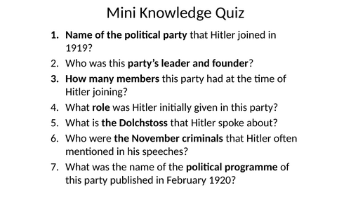 IB DP History Paper 2 Topic 10: Authoritarian States Hitler - complete ...