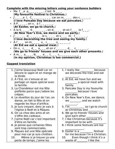 Year 9 Unit 12: GCSE FRENCH: Les fêtes & les traditions - Past ...
