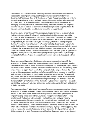 Grade 9 Model Jekyll and Hyde Essay (Fear & Danger 2024) | Teaching ...