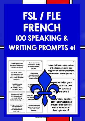 FRENCH SPEAKING & WRITING PROMPTS #1 | Teaching Resources