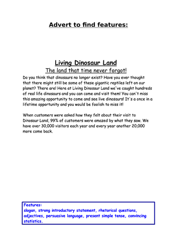 Identifying Features of an Advertisement and Persuasive Techniques (KS2 ...