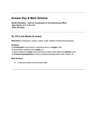 Combustion and The Greenhouse Effect – Lesson & Worksheet - Unit 2 ...