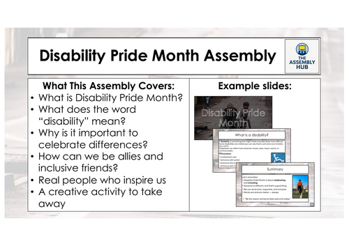 Disability Pride Month Assembly – Primary School PowerPoint | Teaching ...