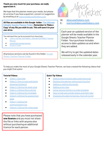 Ultimate Editable Teacher Planner | Google Sheets| 2025/2026 & Beyond ...