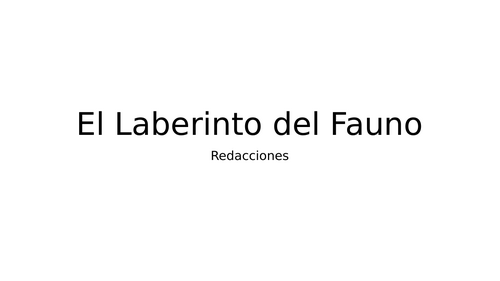 A-Level Spanish El Laberinto Del Fauno Essay Plans | Teaching Resources