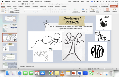 calligraphy, calligrams French Spanish | Teaching Resources