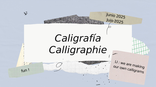 calligraphy, calligrams French Spanish | Teaching Resources