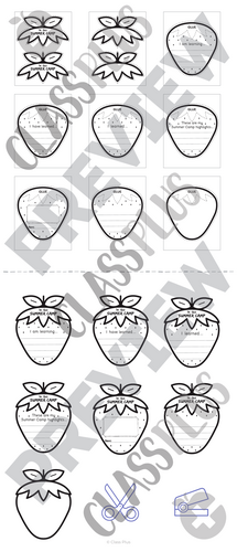 Summer Camp Craft, Strawberry-Themed : Printable Writing Activity for ...