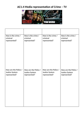 WJEC Criminology Unit 1 AC 1.4 | Teaching Resources