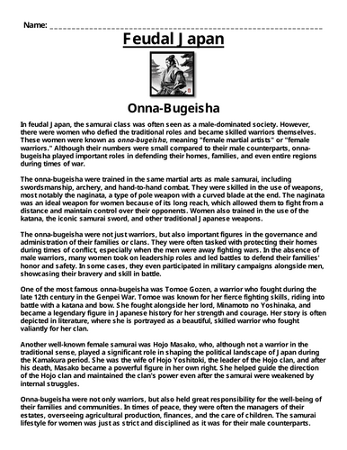 Feudal Japan: Women Samurai Warriors (Onna-Bugeisha) “Article ...