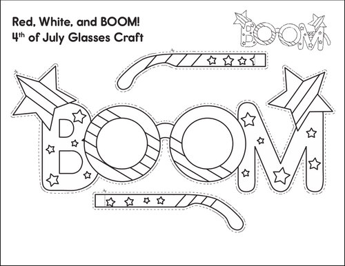 4th of July BOOM Glasses Craft Template - Patriotic Activity for Kids ...