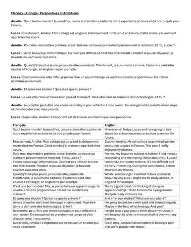 PODCAST 19. FRENCH GCSE/IGCSE & AB INITIO: Ma vie au collège | Teaching ...