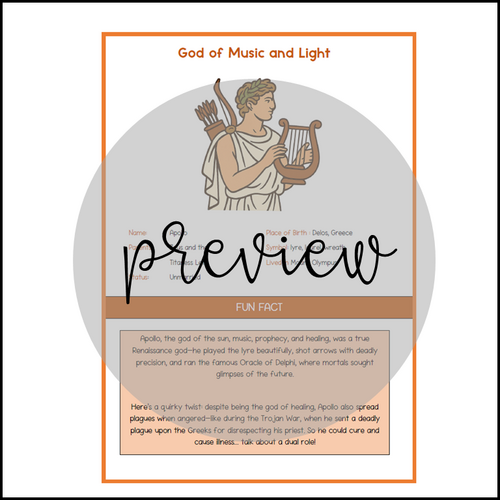 Greek Gods Fact File Posters – Illustrated Classroom Display & Drama ...