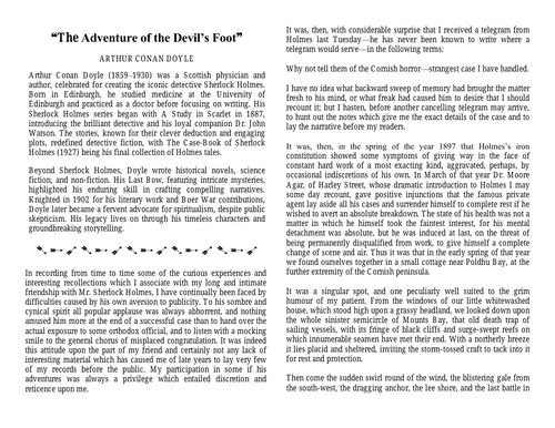 The Adventure of the Devil's Foot by Arthur Conan Doyle w/ Reading ...
