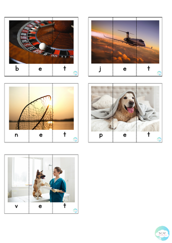 CVC Word Puzzles – Short "e" Sound | Phonics Activity with Images ...