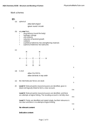 AQA - GCSE CHEMISTRY BONDING, STRUCTURE AND PROPERTIES OF MATTER ...