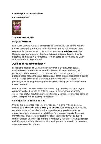 Como agua para chocolate by Laura Esquivel – Themes and Motifs ...