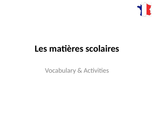 Les matières scolaires / School subjects | Teaching Resources