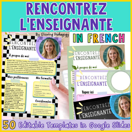French Meet the Teacher Editable Template – Rencontrez l’enseignante ...