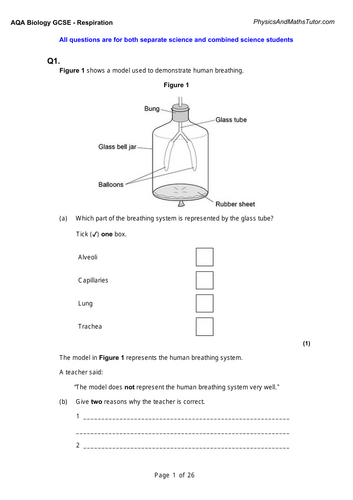 AQA -GCSE BIOLOGY BIOENERGETICS | Teaching Resources