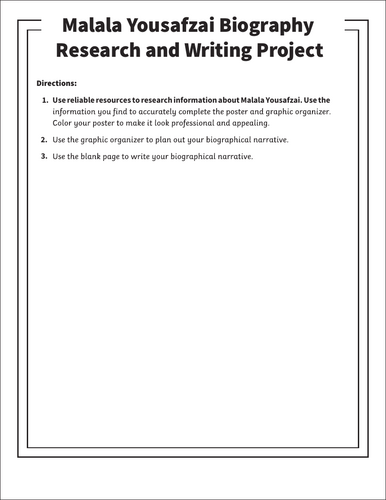 BW Malala Yousafzai Biography Research Activity Women's History Month ...