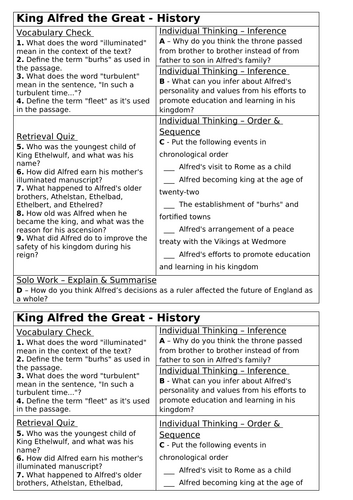 Year 5 Anglo-Saxon & Viking Guided Reading (Ashley Booth Style ...