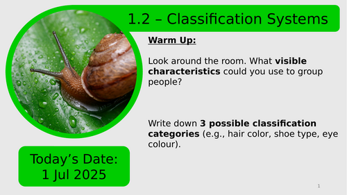 IGCSE Biology - Topic 1: Characteristics & Classification (Lessons ...