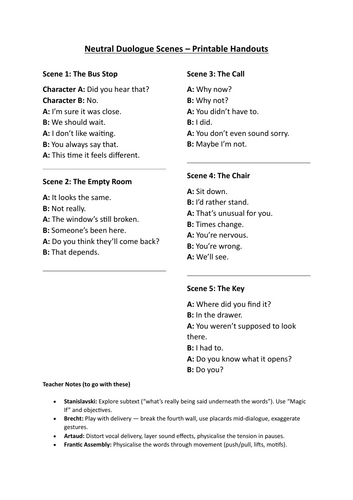 Year 9 Drama Full Scheme of Work: Theatre Practitioners (Stanislavski ...