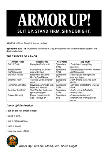 Armor Up! – 7-Week Printable Armor-of-God Curriculum (Ages 7–14 ...