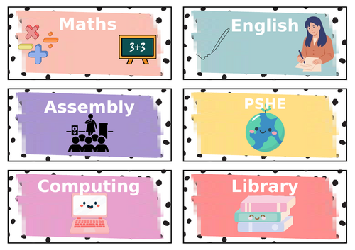 Polka Dot Visual Timetable - Primary | Teaching Resources