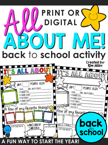 All About Me Poster Back to School Activities Getting to Know You ...