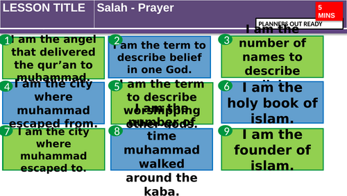 Salat - prayer in Islam Y7 | Teaching Resources