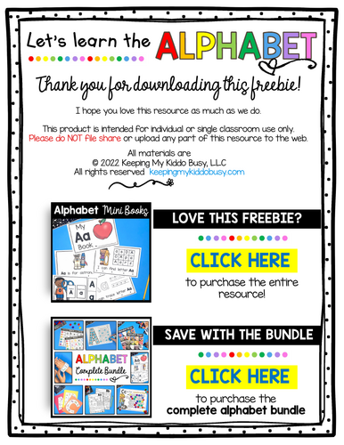 Alphabet Mini Books - Back to School Kindergarten - Letter Names Sounds ...