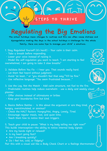 Parent Guide - Managing Big emotions and Dysregulation | Teaching Resources