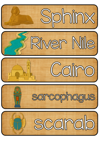 Ancient Egypt Vocabulary Cards & Posters | Flashcards & Clue Guessing ...
