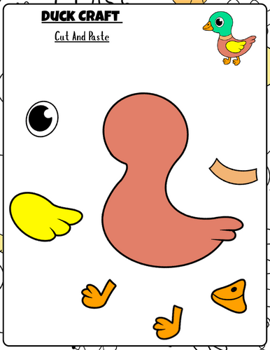 Duck Craft |Bird Animal|Project|Printable|Glue||Early Learning|Spring ...