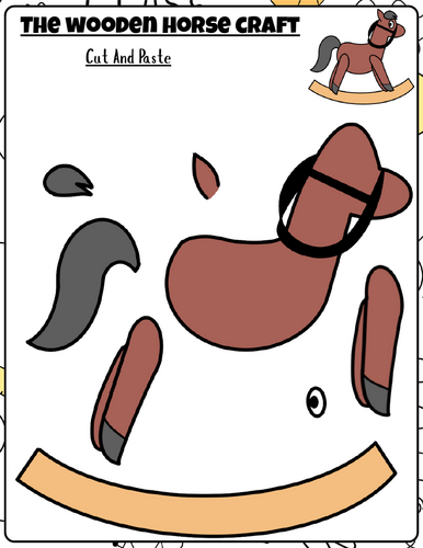 The Wooden Horse Craft | Cut and Paste Activity for Kids | Teaching ...